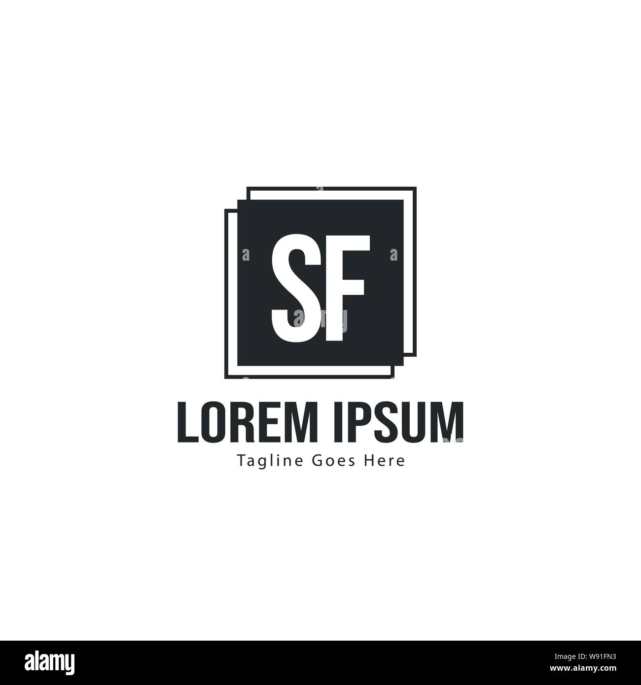 Initial SF logo template with modern frame. Minimalist SF letter logo ...