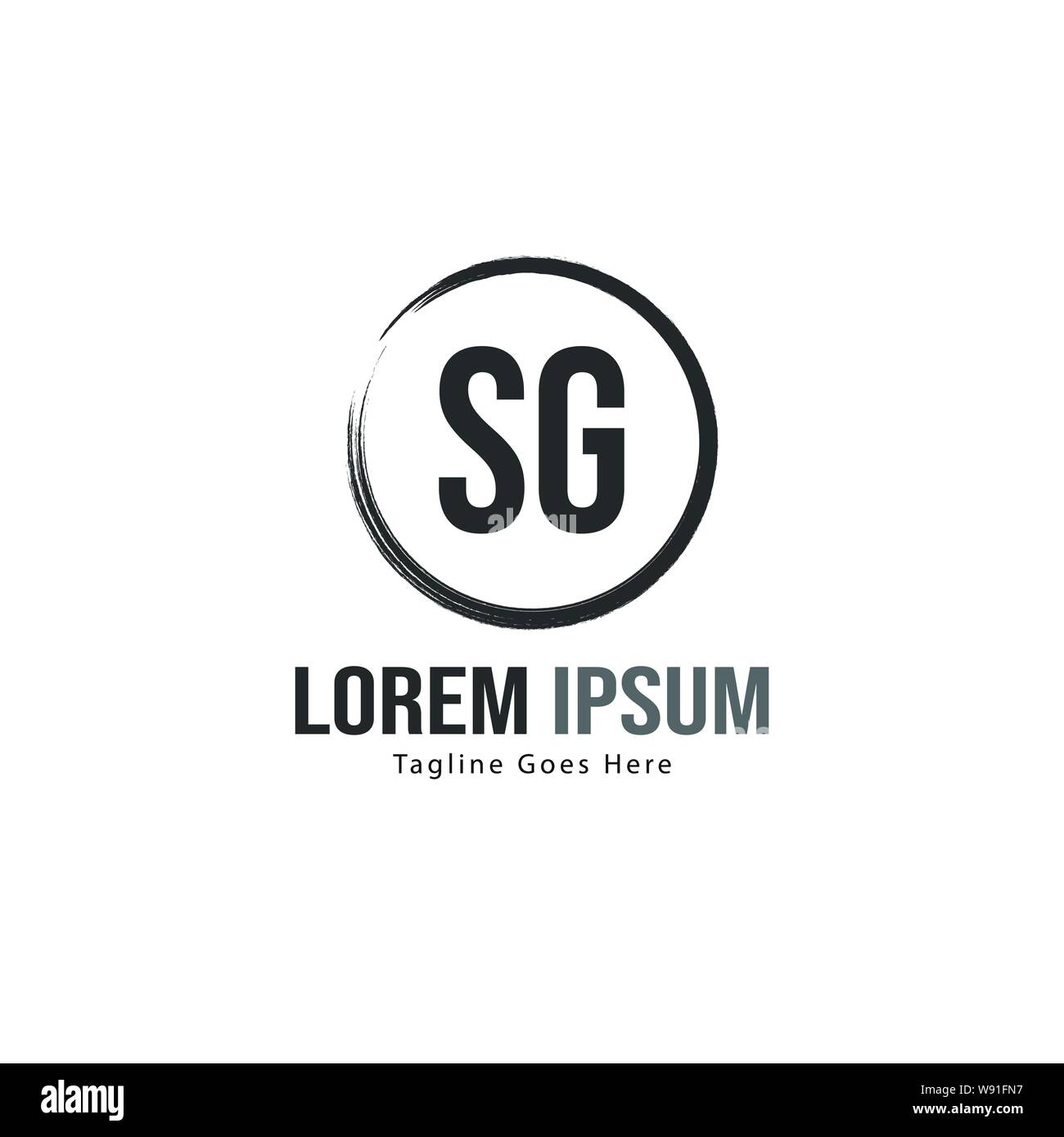 Initial SG logo template with modern frame. Minimalist SG letter logo ...