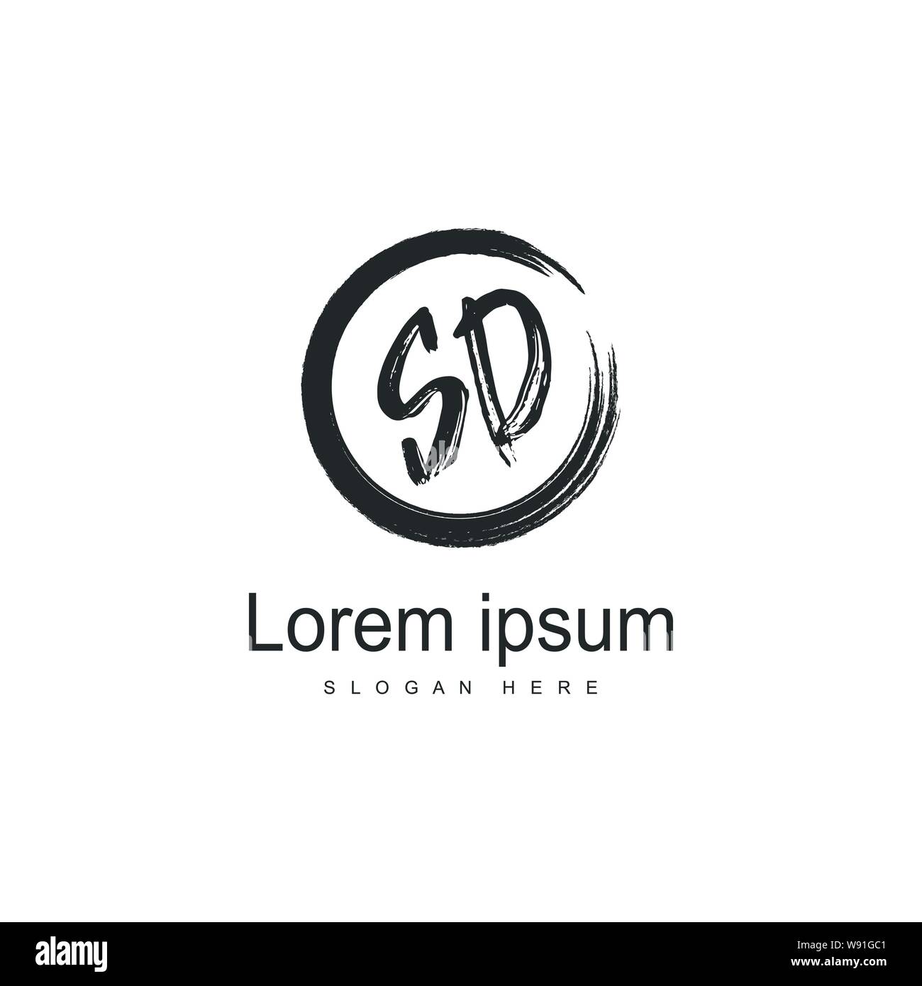 Initial SD logo template with modern frame. Minimalist SD letter logo ...