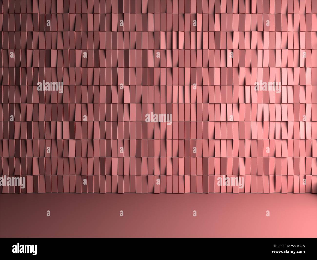 3d render of pink planks contemporary interior Stock Photo - Alamy