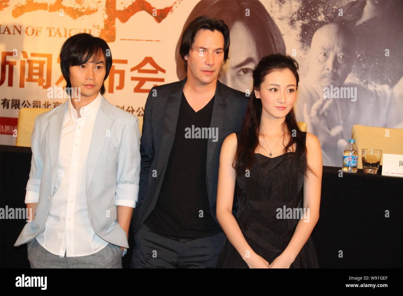 (From left) Chinese actor Chen Hu, Canadian actor and director Keanu ...