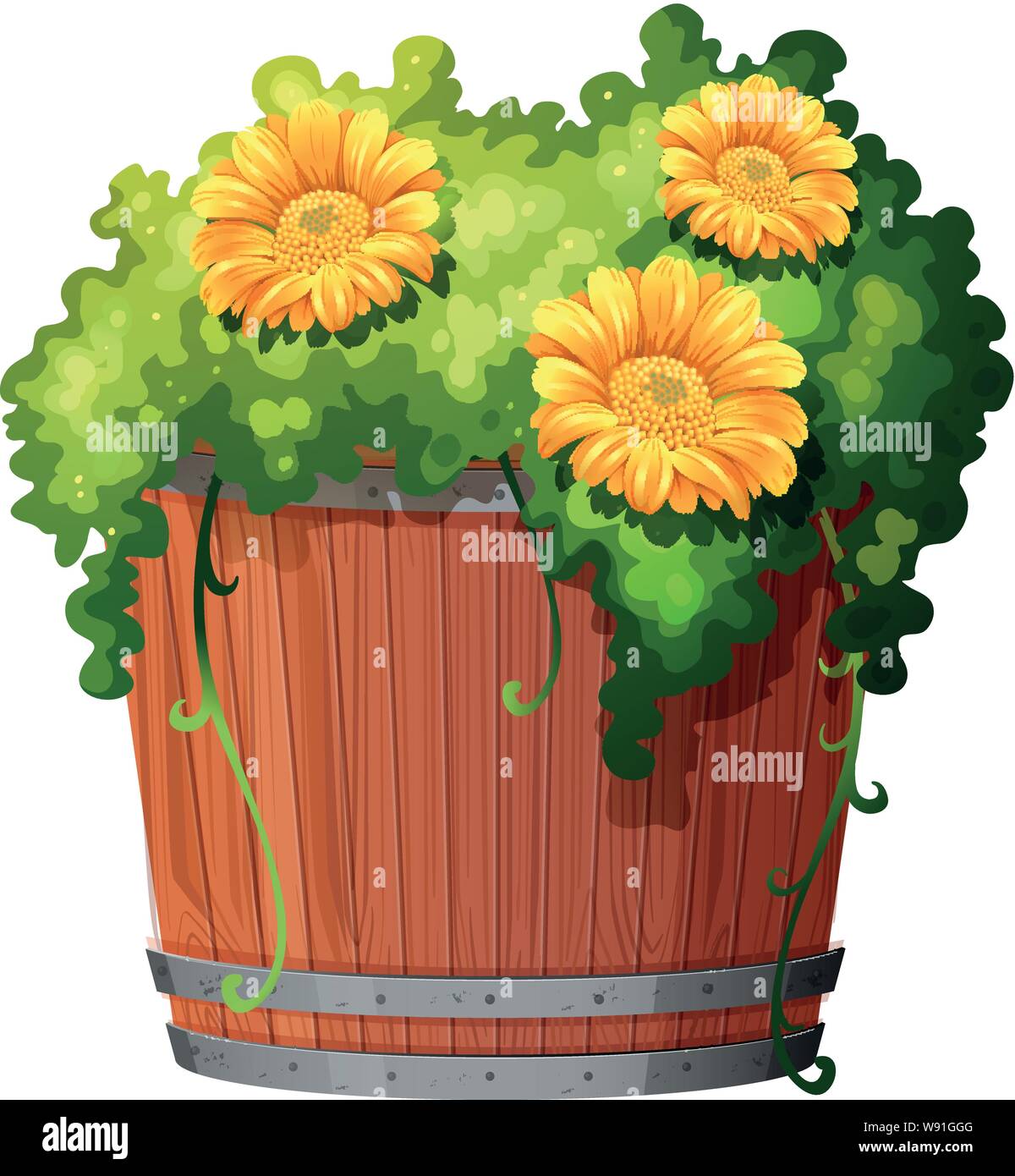 Plant in pot with soil isolated illustration Stock Vector Image & Art ...
