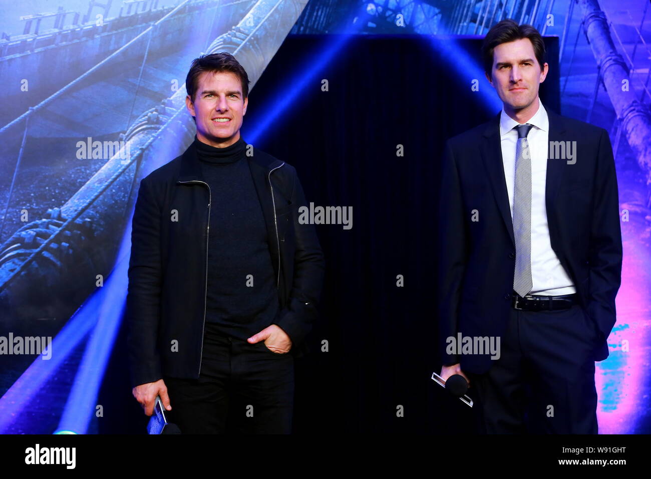 American actor Tom Cruise, left, and American director Joseph Kosinski ...