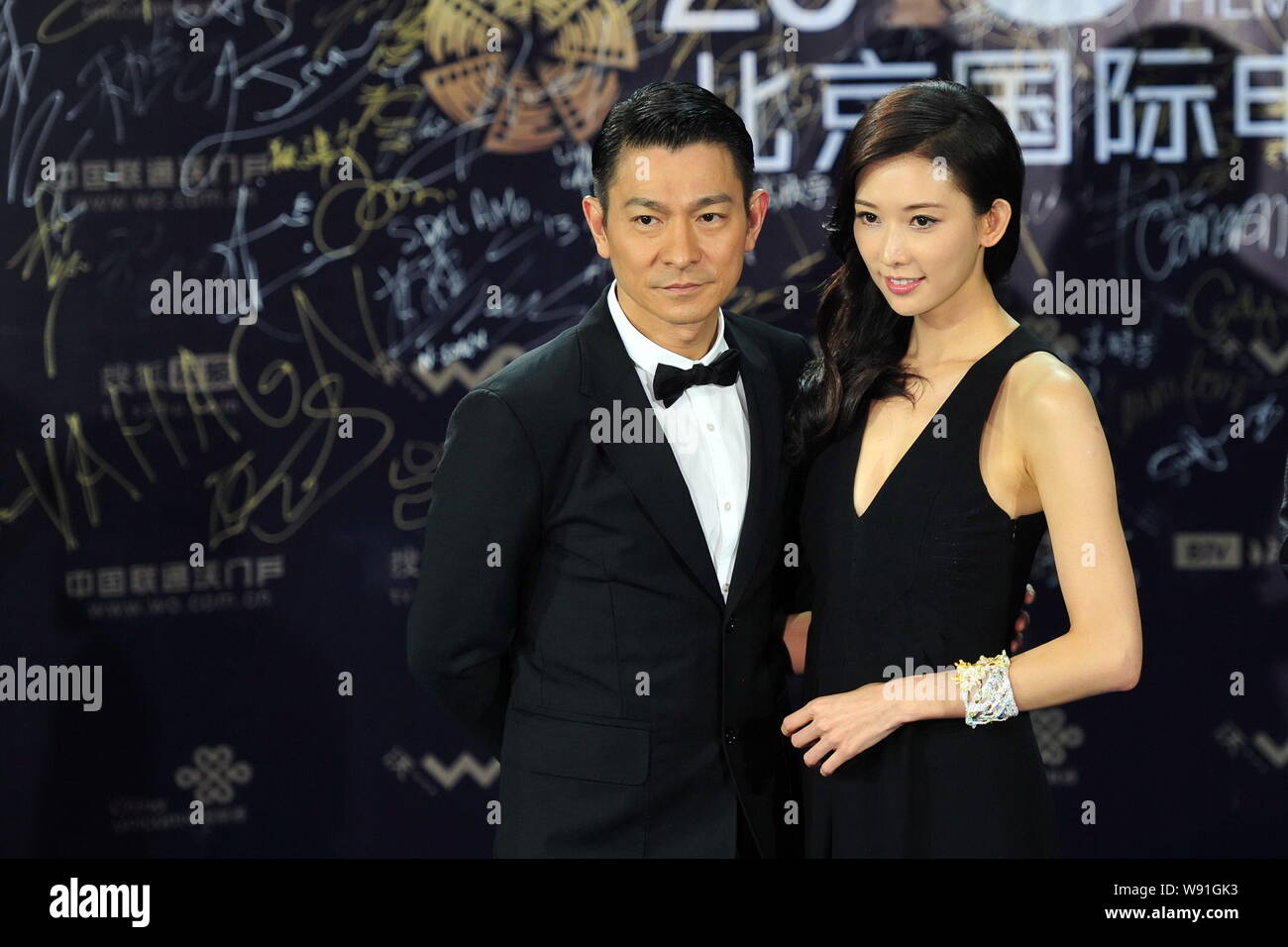 Hong Kong singer and actor Andy Lau, left, Taiwanese model and actress ...