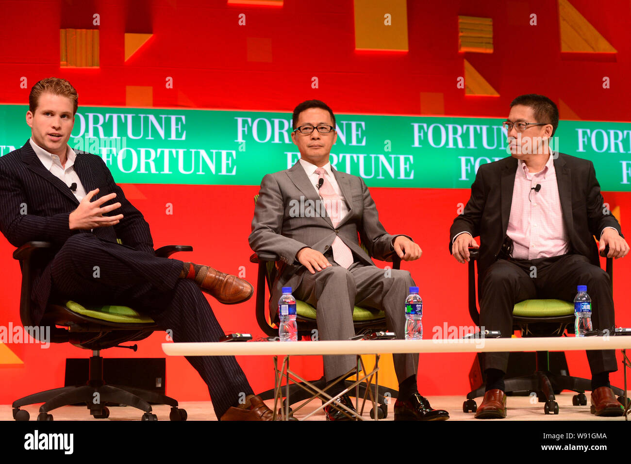 Joe Lonsdale, left, co-founder of Palantir Technologies and current ...