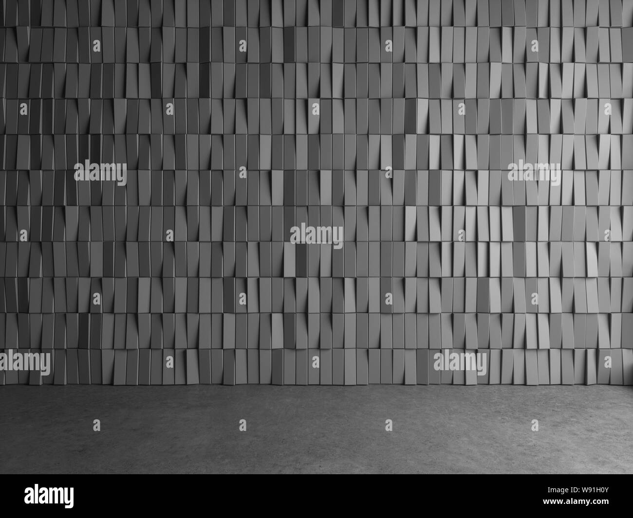 3d render of green planks contemporary interior Stock Photo - Alamy