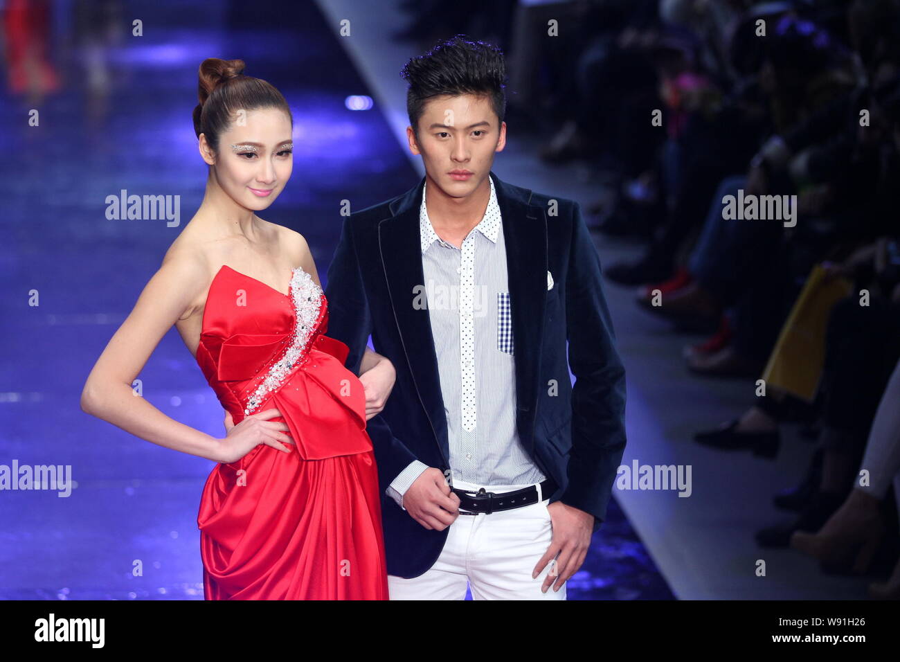 Models display new creations by Chinese fashion designer Mark Cheung in the Mark Alpha Oerma ...