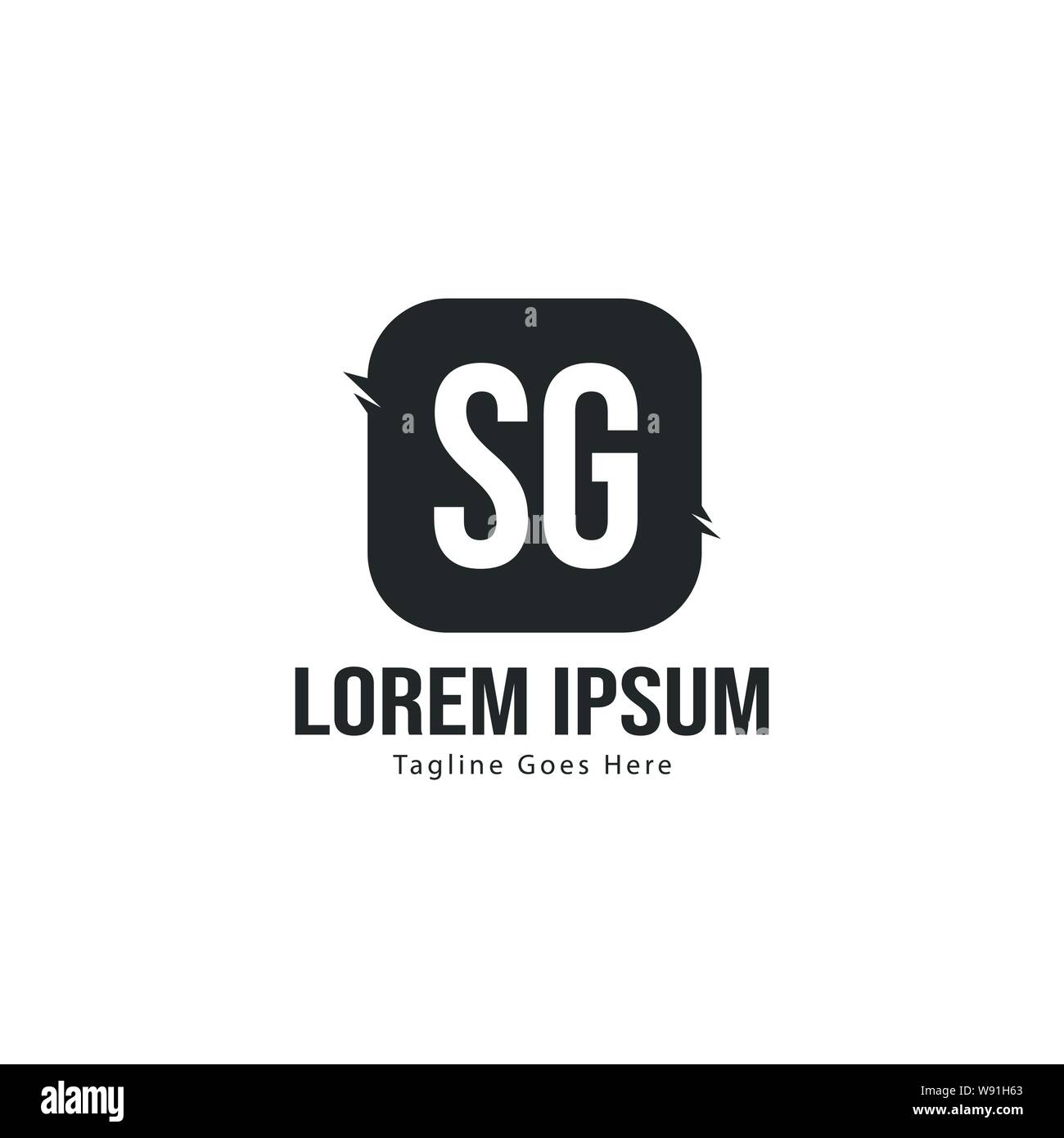 Initial SG logo template with modern frame. Minimalist SG letter logo ...