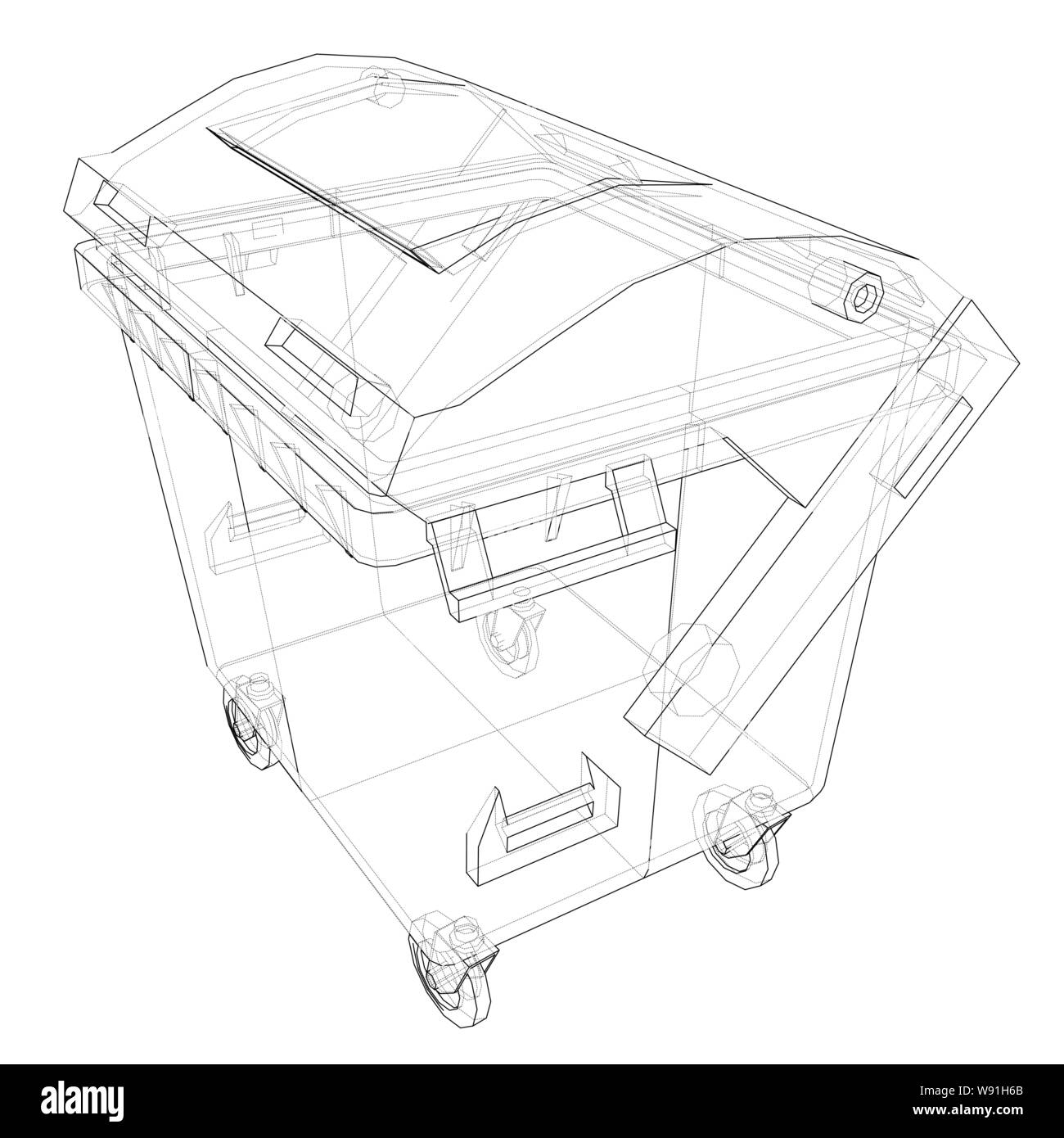 Outline Dumpster or dustbin vector Stock Vector Image & Art - Alamy