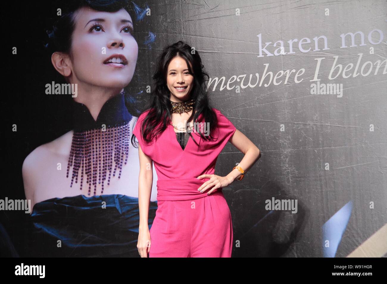 Hong Kong singer Karen Mok poses during the press conference of her new ...