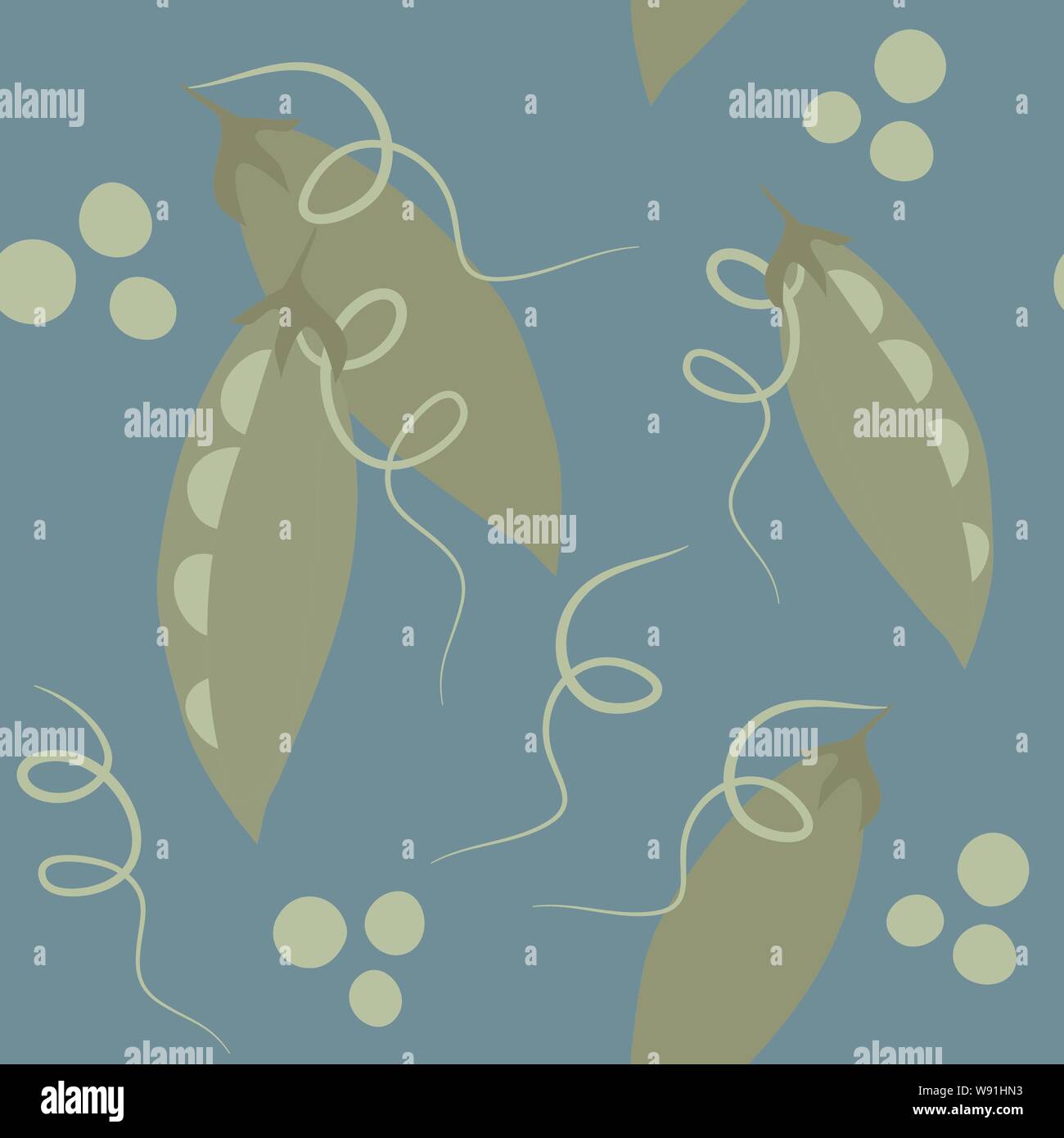 Vector seamless pattern of pea pods, peas and curls Stock Vector Image ...