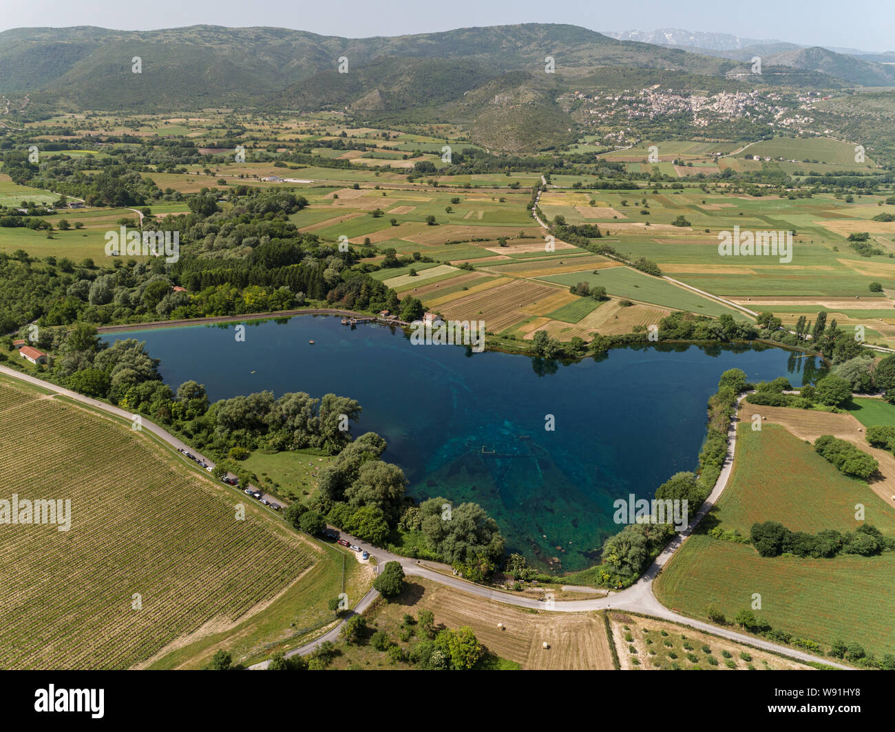 Artificial lake of Capo d'Acqua, Capestrano, L'Aquila, Abruzzo, Italy ...
