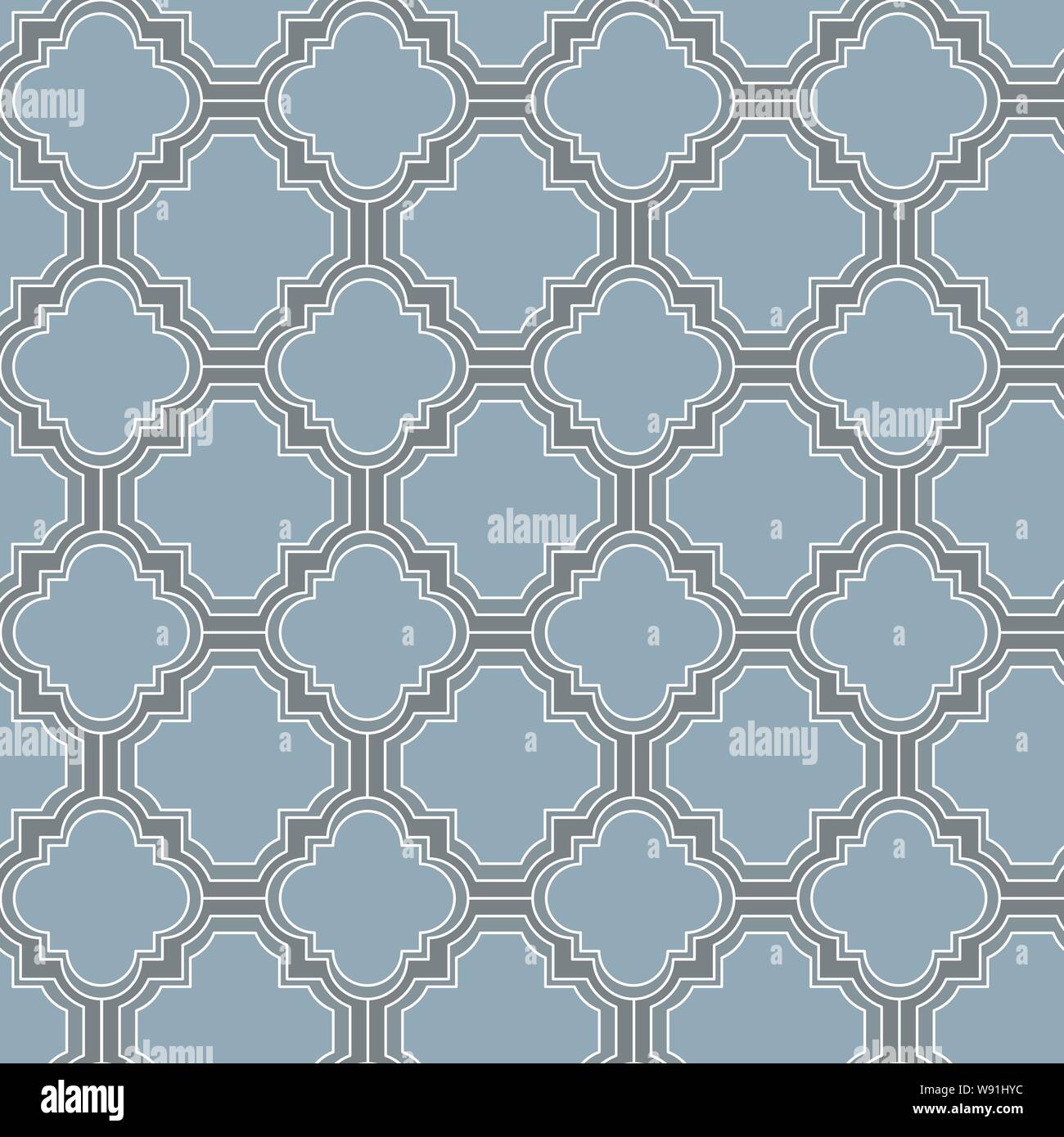 Vector seamless pattern of blue mozaic. Moroccan-inspired tiles Stock ...