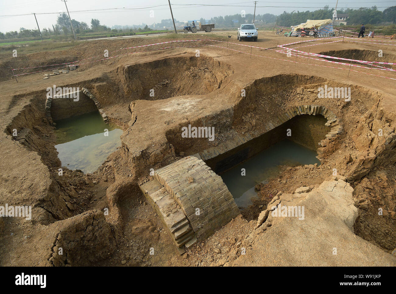 View of excavated ancient tombs of Han Dynasty (202 BC-220 AD) in ...