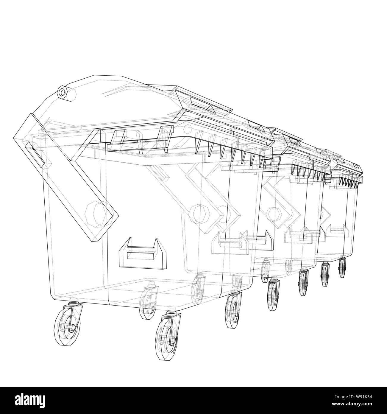 Outline Dumpster or dustbin vector Stock Vector Image & Art - Alamy
