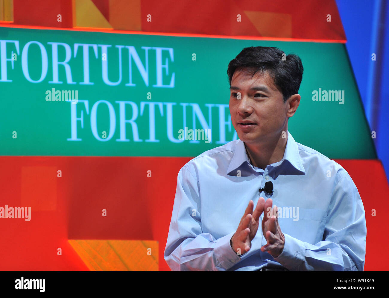 --FILE--Robin Li Yanhong, Chairman and CEO of Baidu, speaks at a sub ...