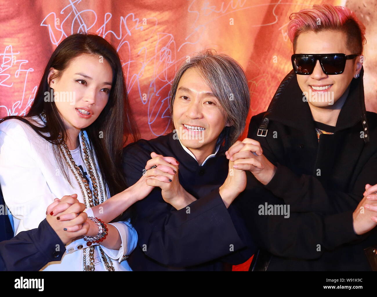 (From left) Taiwanese actress Shu Qi, Hong Kong actor and director ...