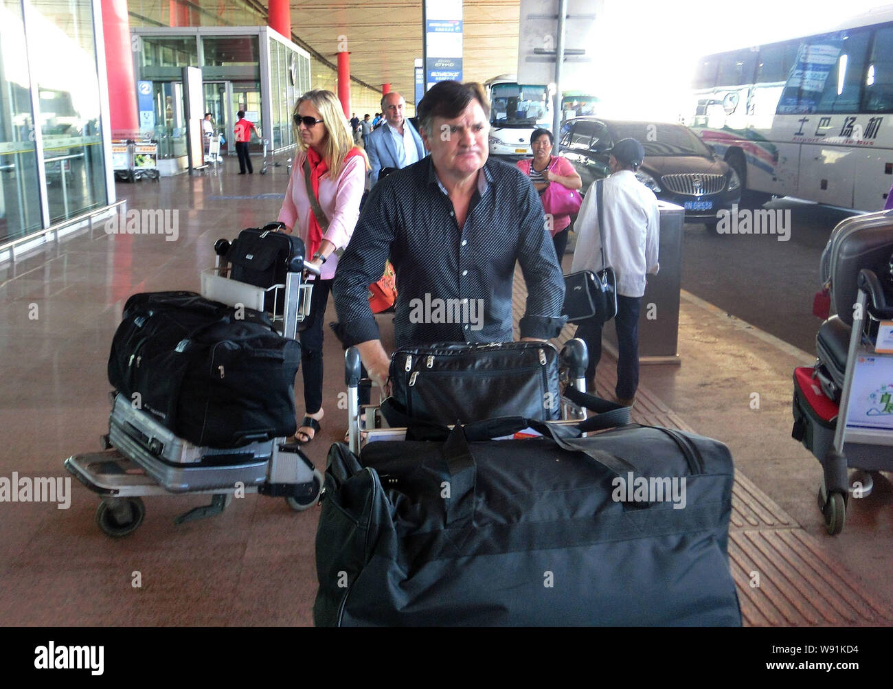 Jose Antonio Camacho, front, former head coach of the Chinese mens ...