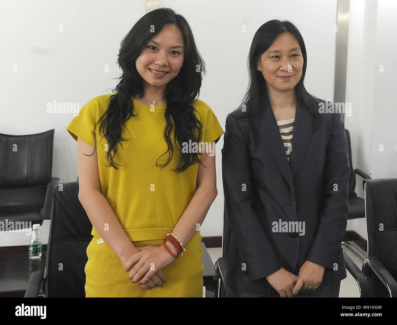 Liu Chang, left, the new co-chairwoman of New Hope Liuhe Co., Ltd., and ...