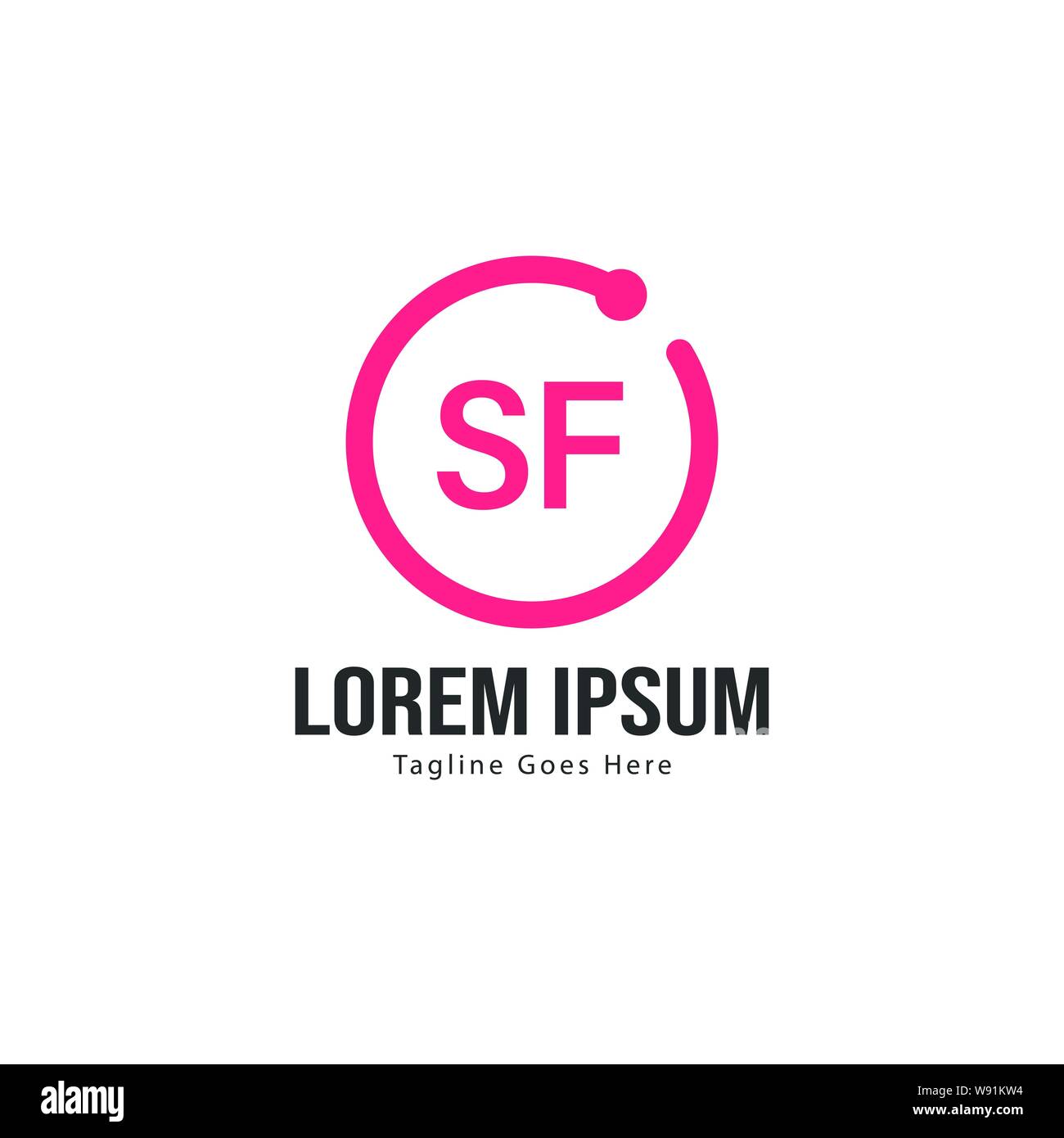 Initial SF logo template with modern frame. Minimalist SF letter logo ...