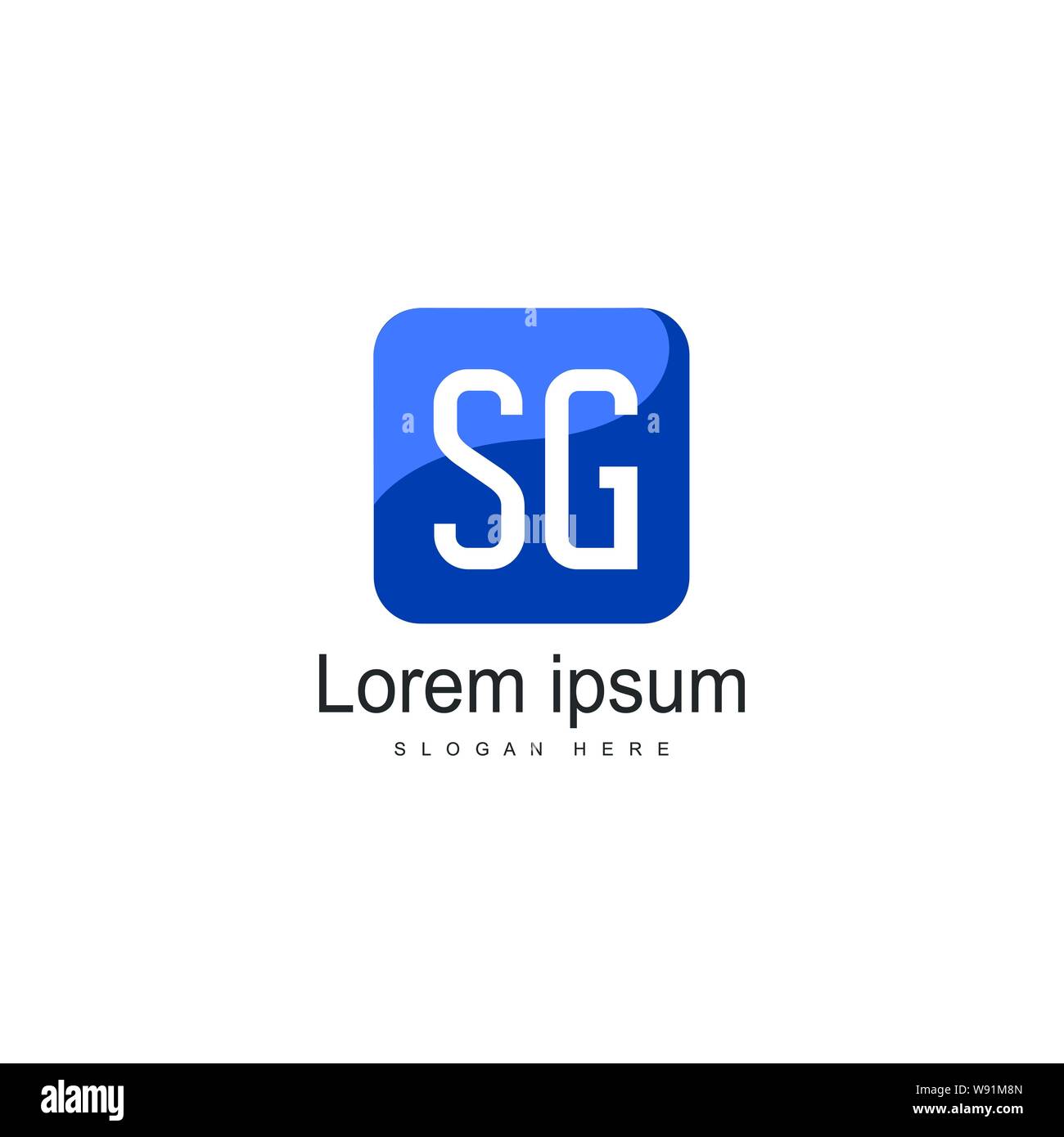 Initial SG logo template with modern frame. Minimalist SG letter logo ...