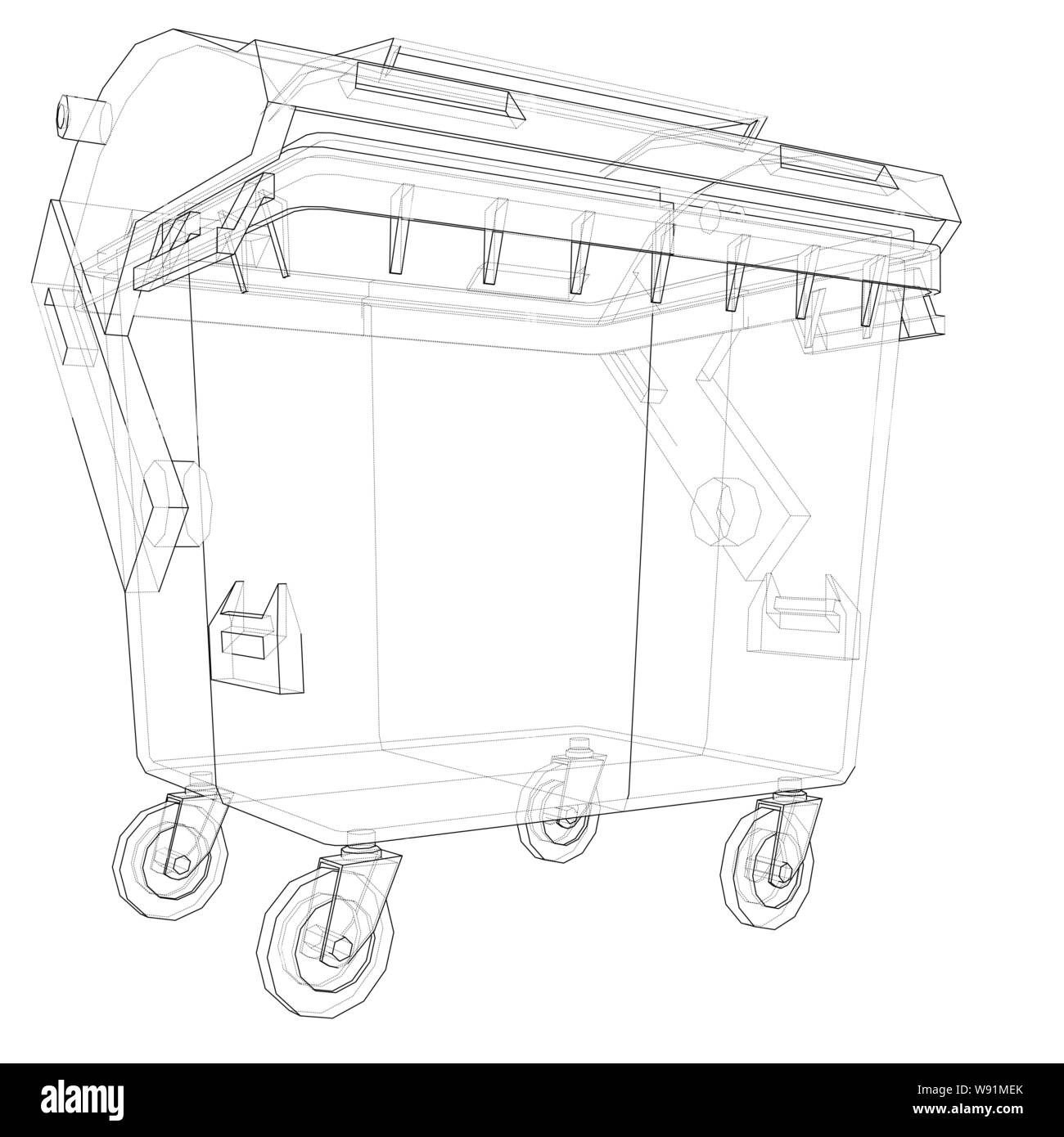 Outline Dumpster or dustbin vector Stock Vector Image & Art - Alamy