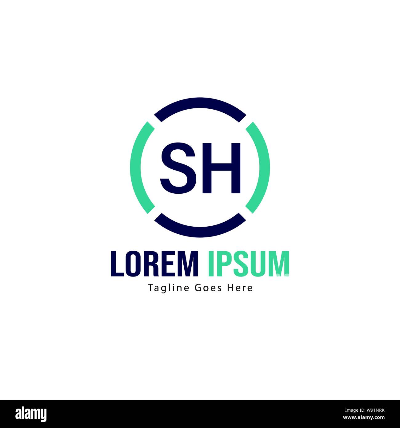 Initial SH logo template with modern frame. Minimalist SH letter logo ...