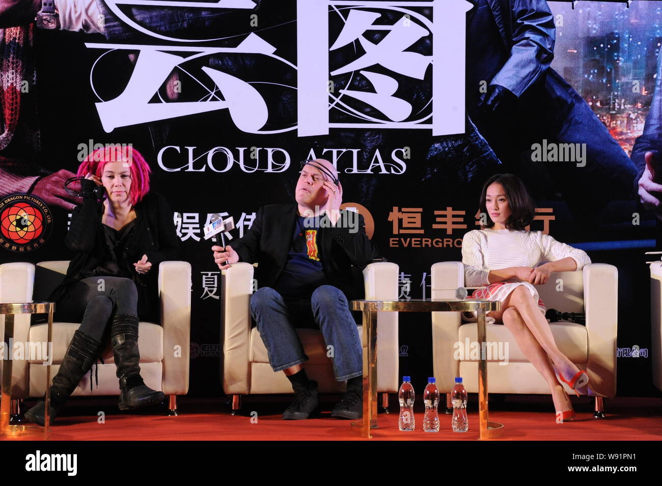 (From right) Chinese actress Zhou Xun, American director Andy Wachowski ...