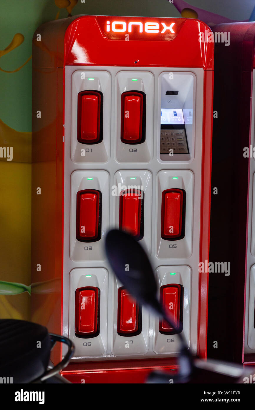 Taichung, Taiwan - August 4, 2019: Kymco IoneX battery-powered electric ...