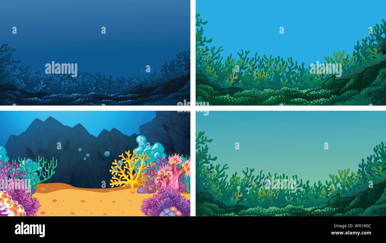Set of scenes in nature setting illustration Stock Vector Image & Art ...