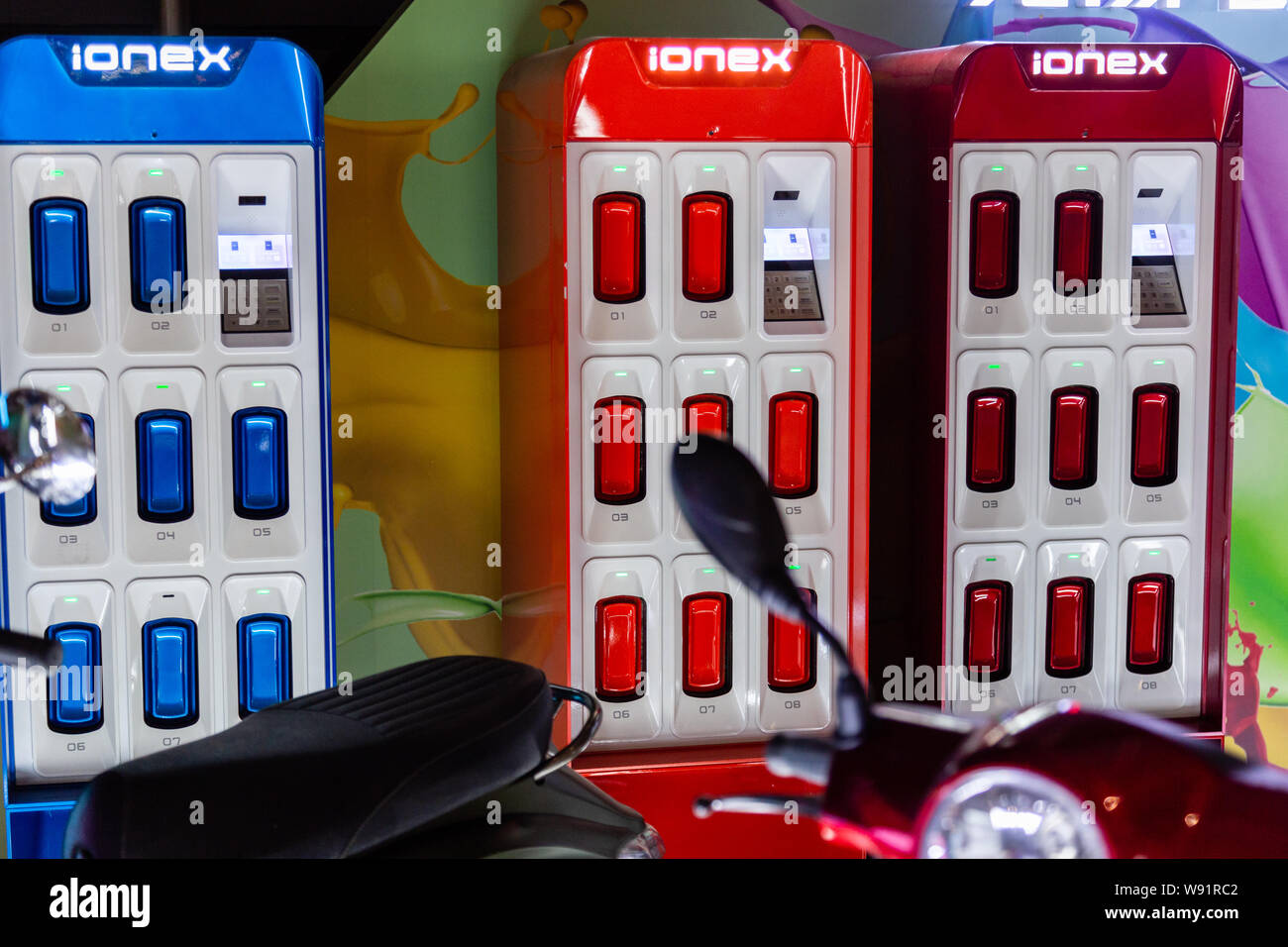 Taichung, Taiwan - August 4, 2019: Kymco IoneX battery-powered electric ...