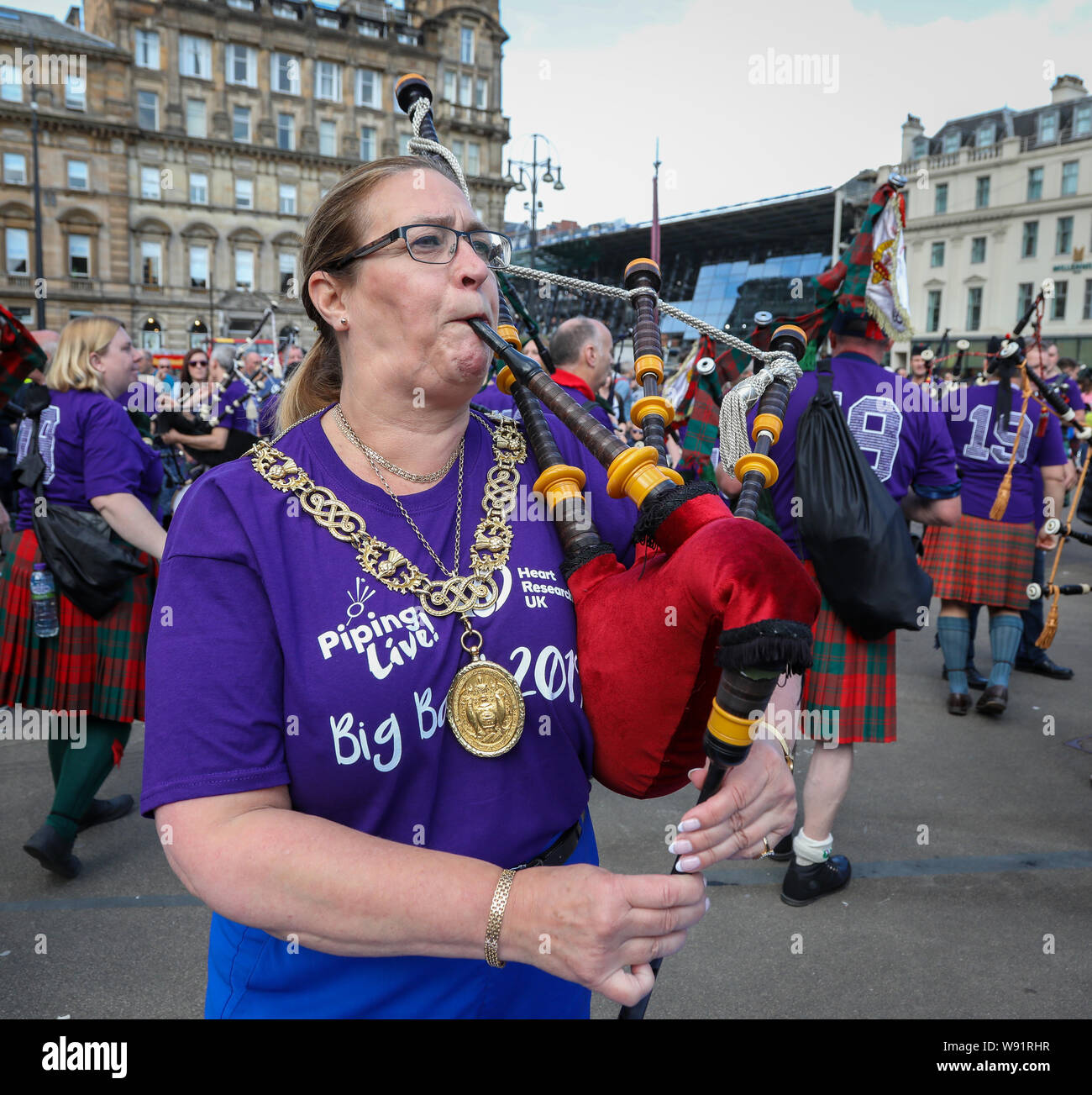 Glasgow, Scotland, UK. 12th Aug, 2019. This year's Piping Live Big Band ...