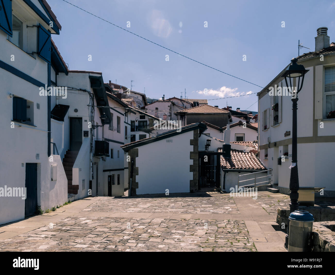 white town in basque country Stock Photo - Alamy