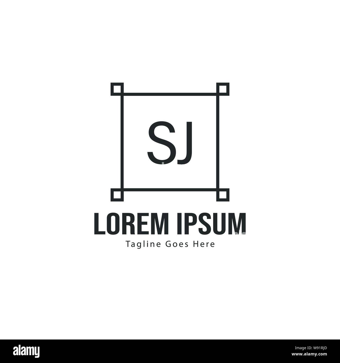 Initial SJ logo template with modern frame. Minimalist SJ letter logo ...
