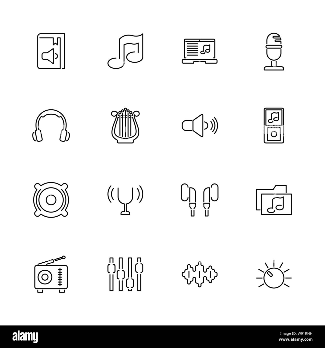 Sound, Broadcasting icons - Black symbol on white background. Simple ...