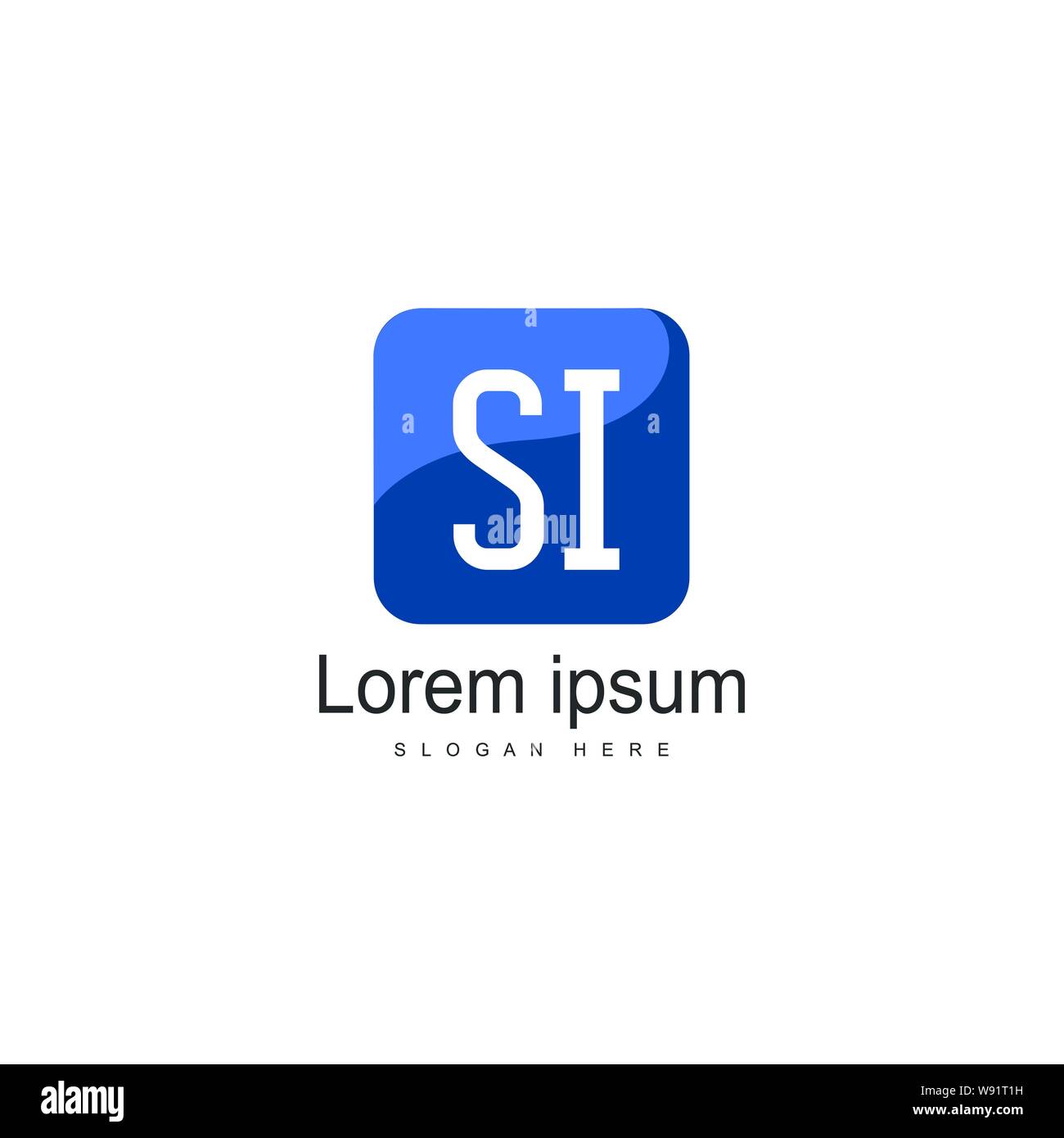 Initial SI logo template with modern frame. Minimalist SI letter logo ...