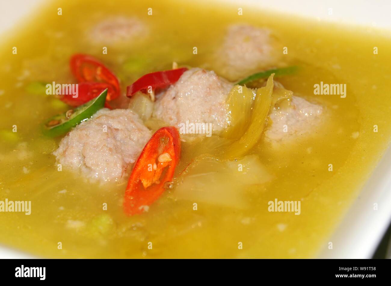 A dish of meatballs with pickled vegetable is pictured in Nanjing, east ...