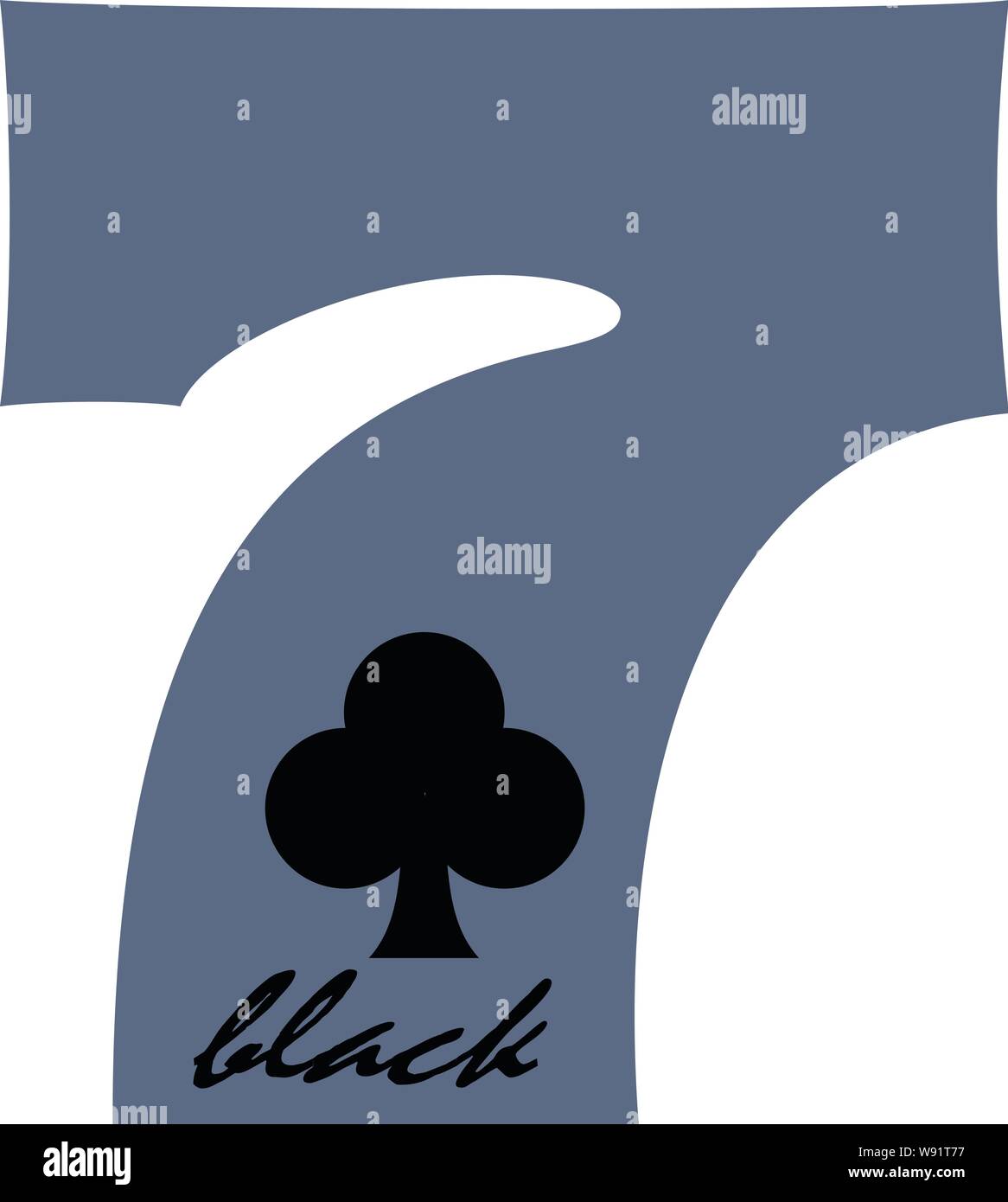 Black seven of diamonds with a stylized font a diamond & the word ...