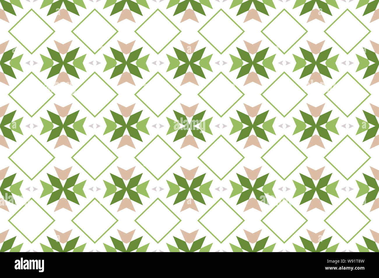 Seamless pattern. White background and shaped 45 degree rotated squares ...