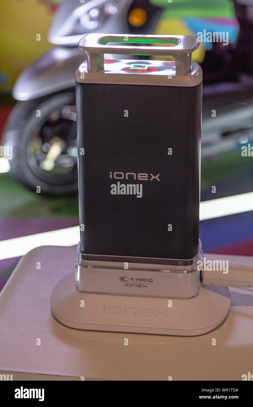 Taichung, Taiwan - August 4, 2019: Kymco IoneX battery-powered electric ...