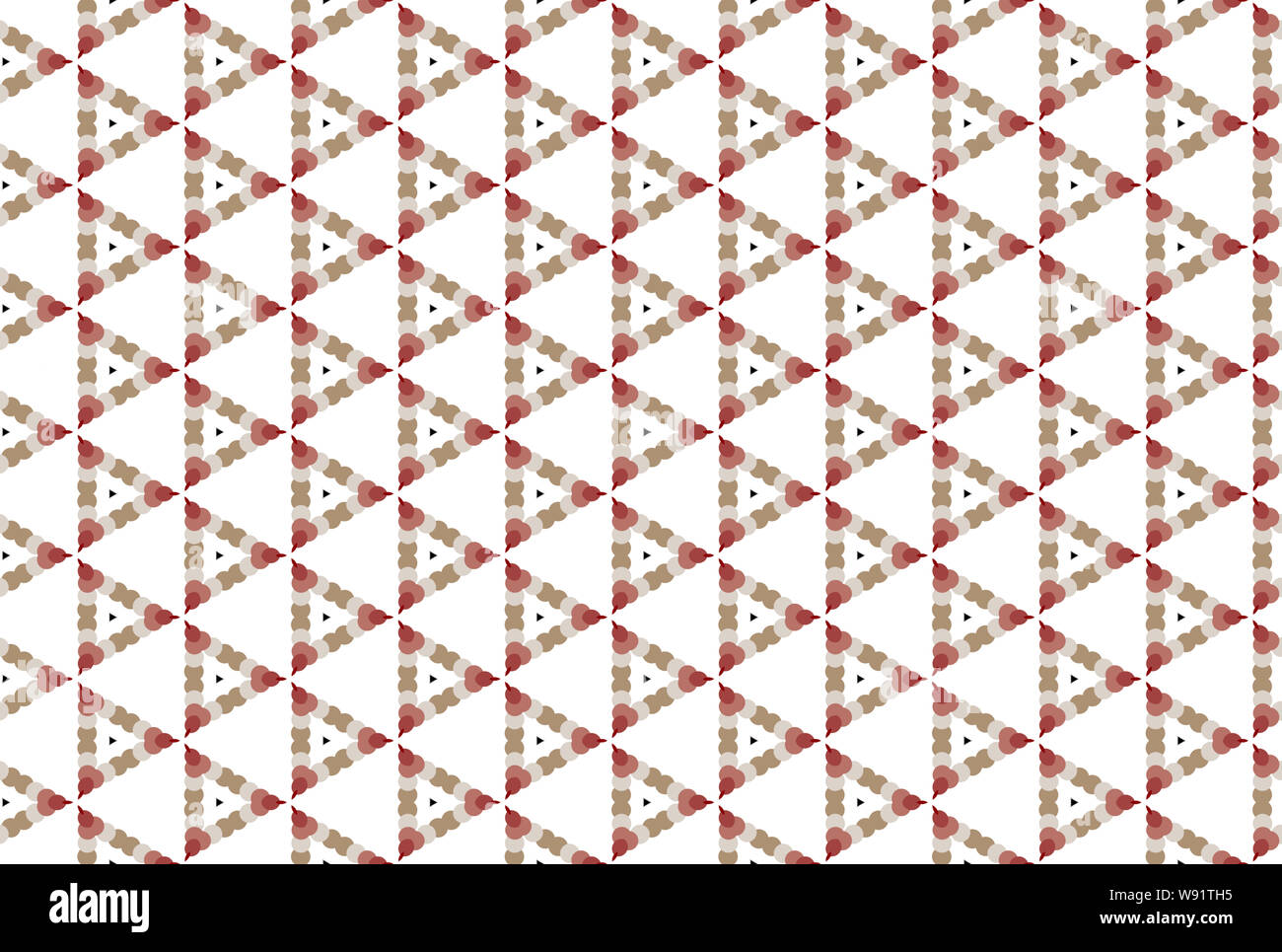 Seamless pattern. White background and shaped triangles with circles in ...