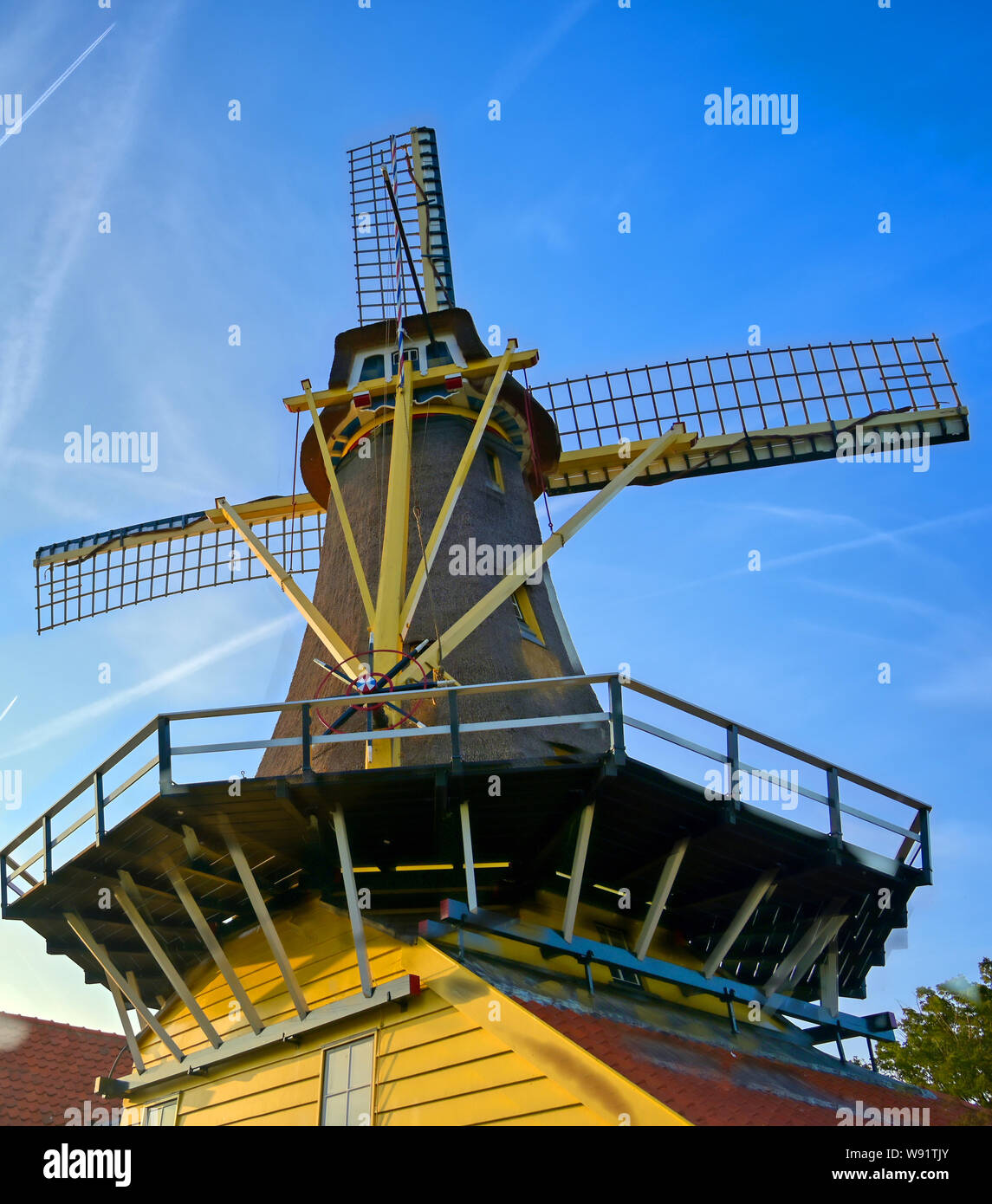 Historic windmills located in Kralingen Lake in Rotterdam, the ...
