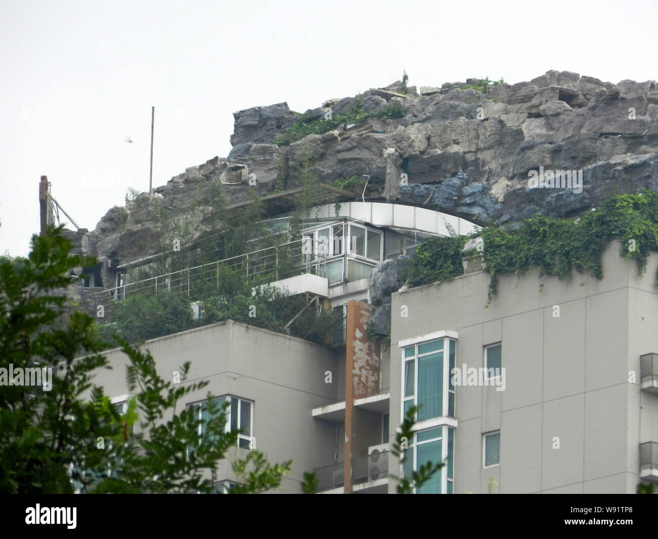 The rock garden at the mountaintop villa which is built by a professor ...