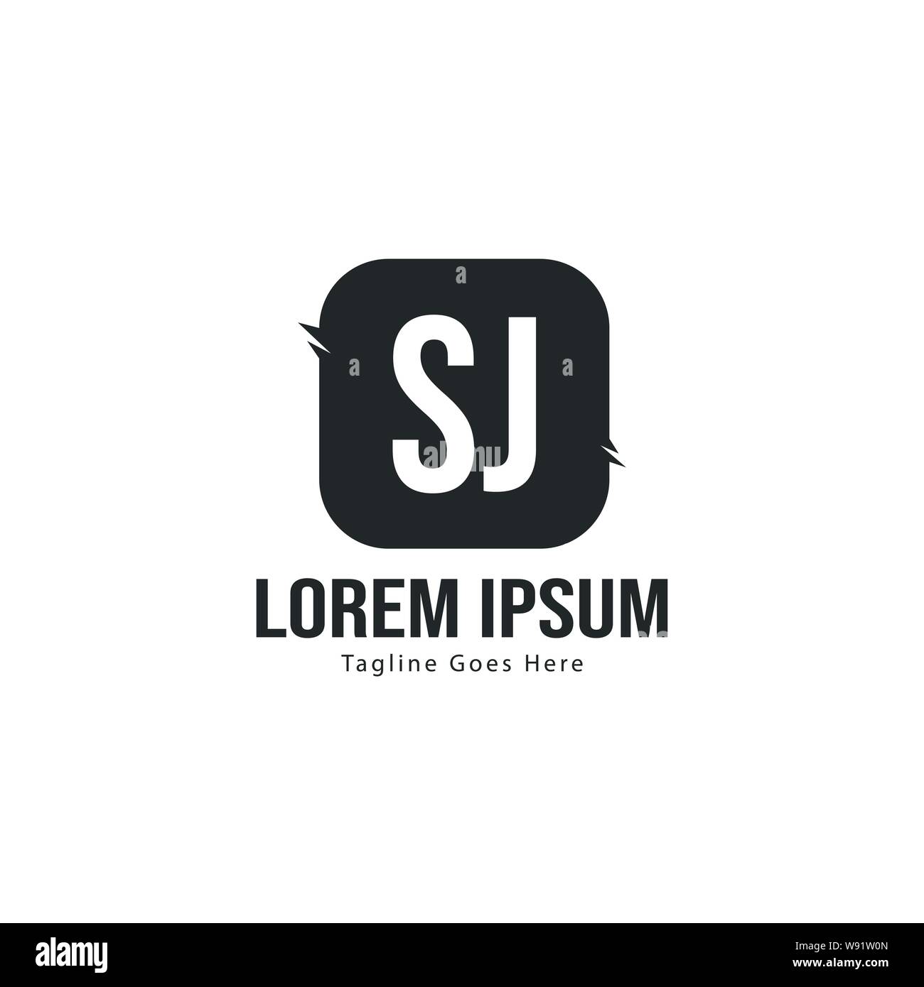 Initial SJ logo template with modern frame. Minimalist SJ letter logo ...