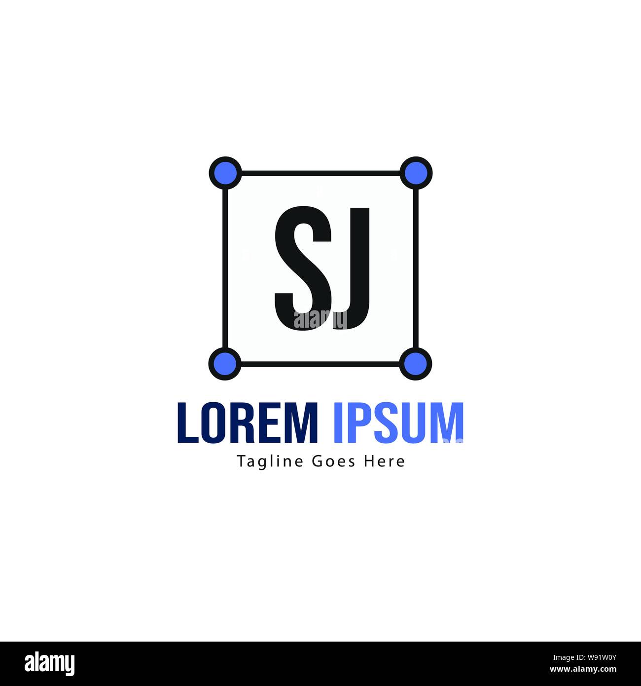 Initial SJ logo template with modern frame. Minimalist SJ letter logo ...