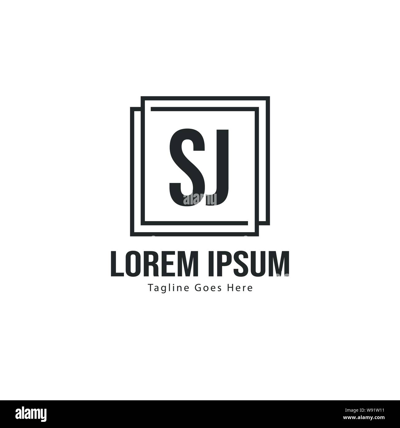 Initial SJ logo template with modern frame. Minimalist SJ letter logo ...