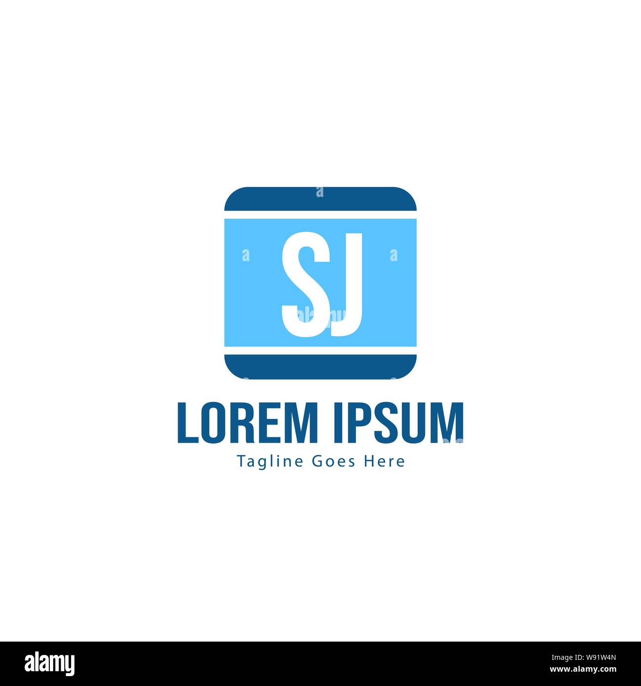 Initial SJ logo template with modern frame. Minimalist SJ letter logo ...