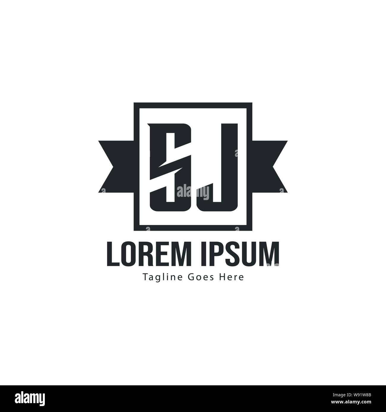 Initial SJ logo template with modern frame. Minimalist SJ letter logo ...