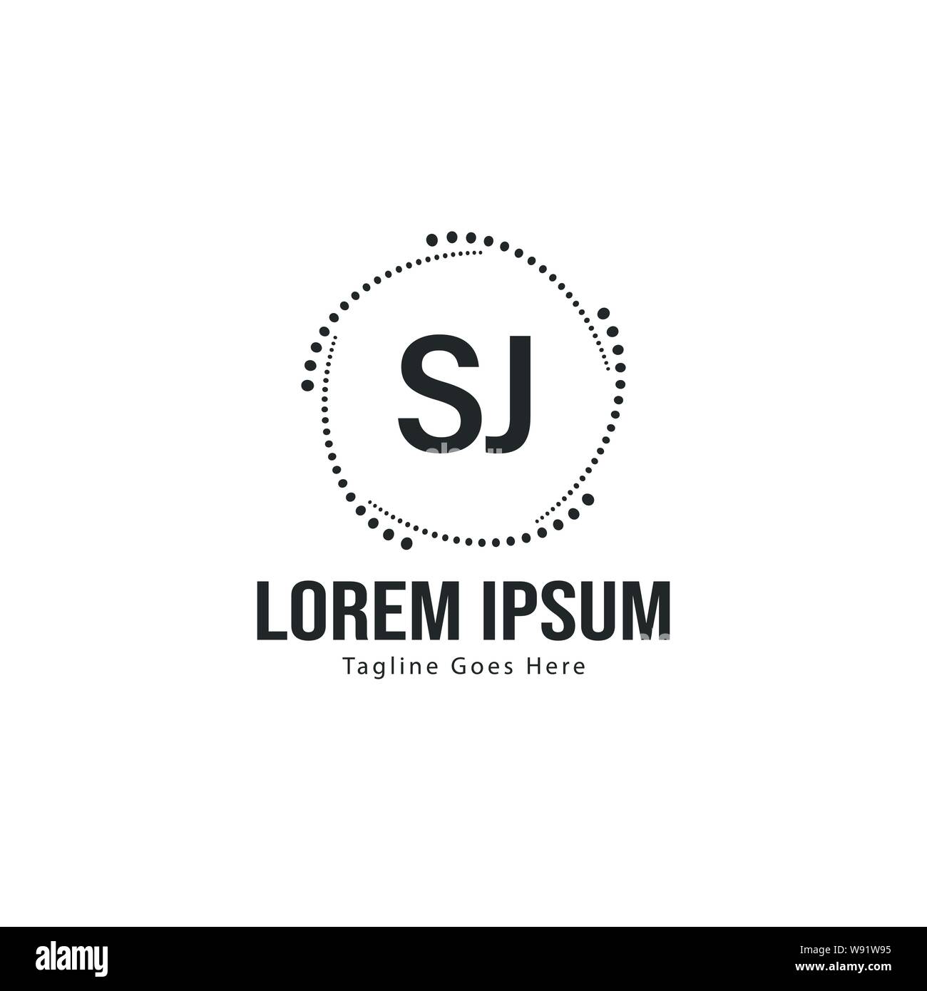 Initial SJ logo template with modern frame. Minimalist SJ letter logo ...