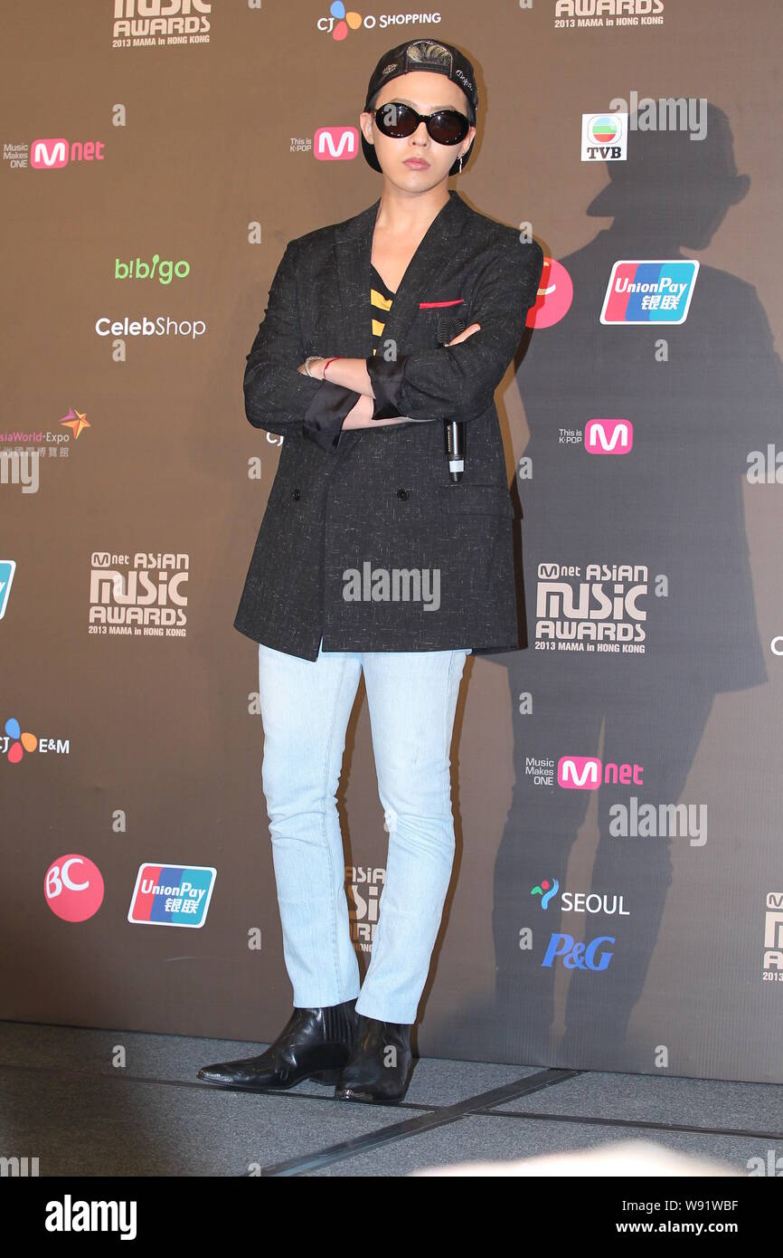 South Korean singer Kwon Ji Yong, better known by his stage name G ...